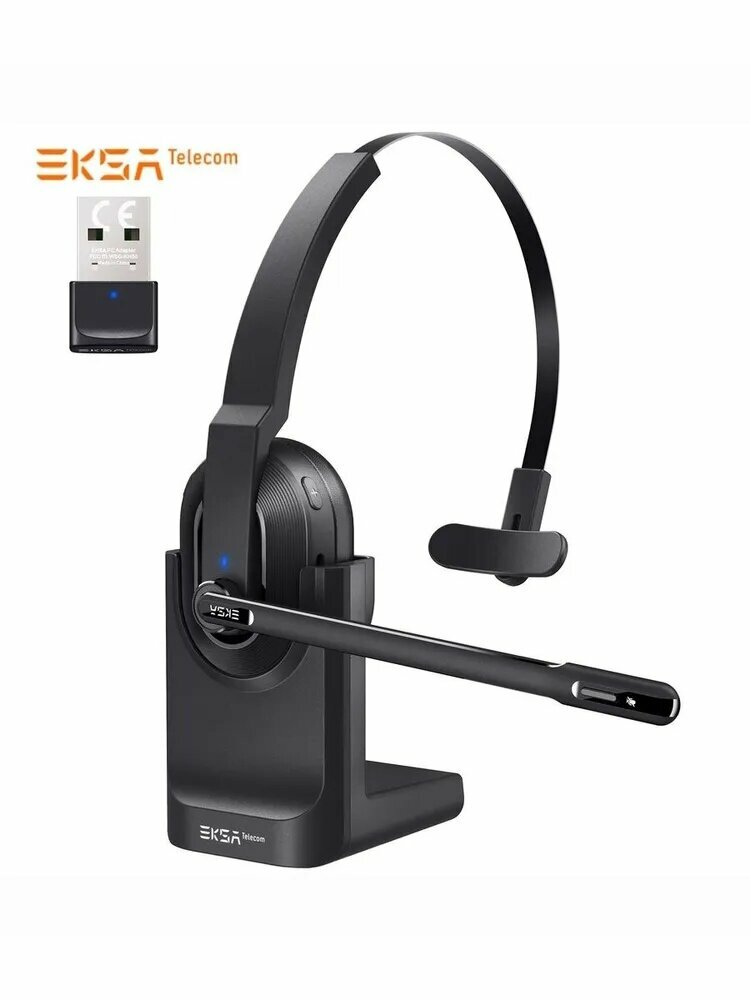 EKSA Наушники беспроводные с микрофоном, Bluetooth, USB, USB Type-C, оранжевый
