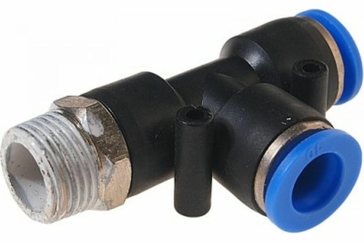 Фитинг RF-SPD10-03 Т-образный для пластиковых трубок 10мм с наружной резьбой 3/8" ROCKFORCE