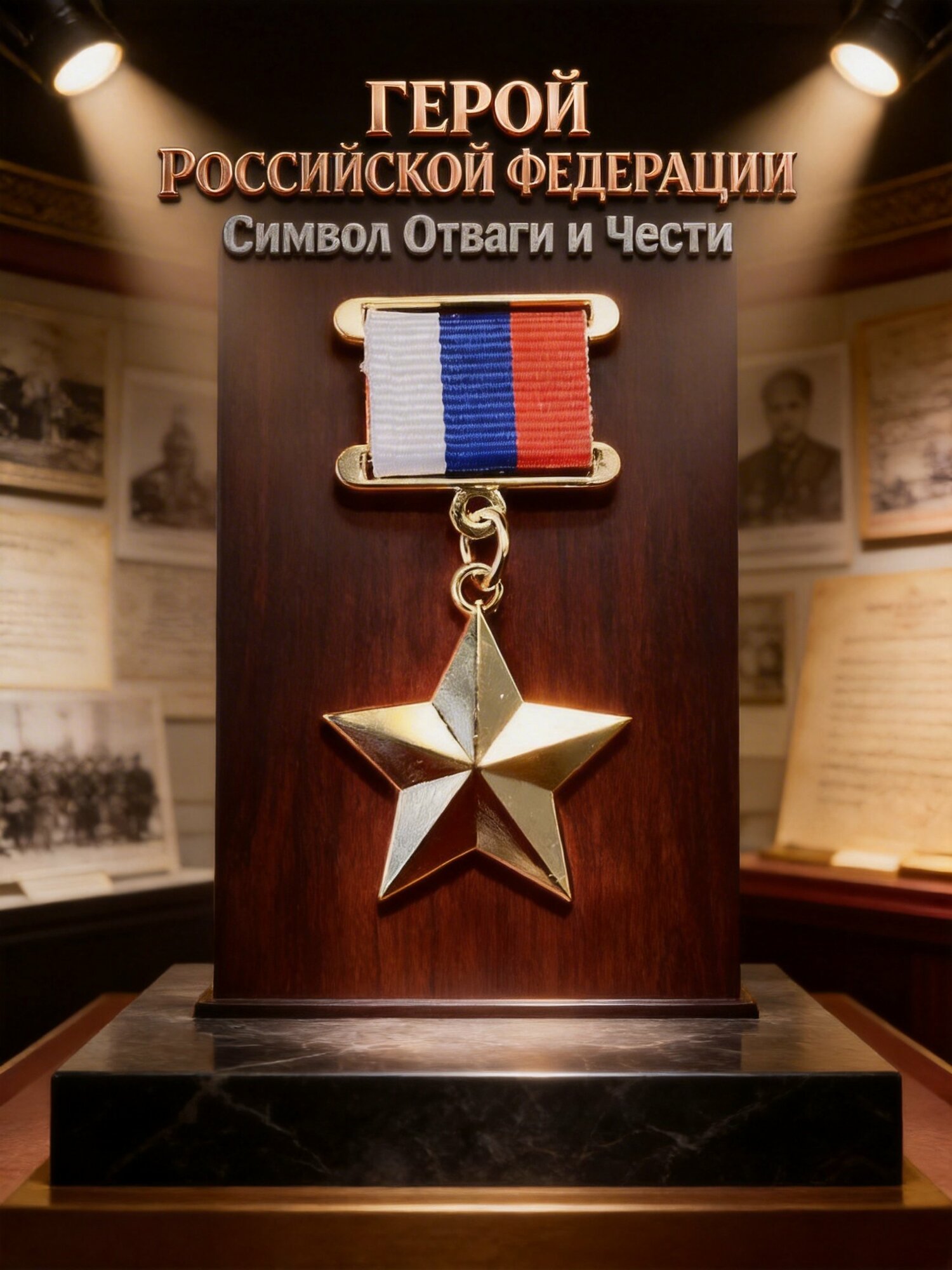 Сувенирная медаль Героя Российской Федерации, металлическая муляж копия для подарка и коллекции, памятная награда