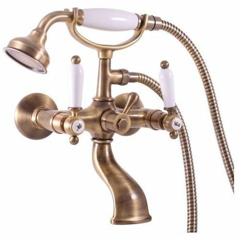 MK559.5/2SM Смеситель для ванны с ручным душем RavSlezak, цвет: бронза, коллекция MORAVA RETRO