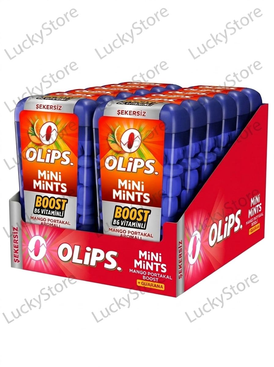 Леденцы OLIPS Mini Mints без сахара с Mango-Orange Twist манго-апельсин, 12,5 г х 12 шт