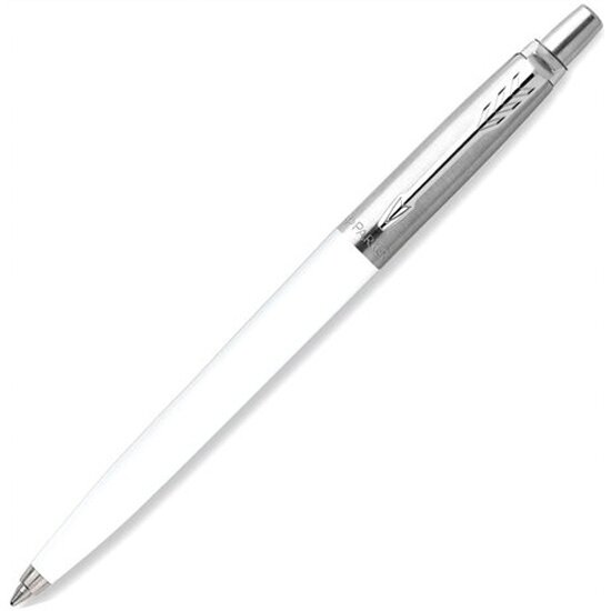 Ручка шариковая Parker "Jotter Orig White", корпус белый, детали нержавеющая сталь, синяя, RG0032930