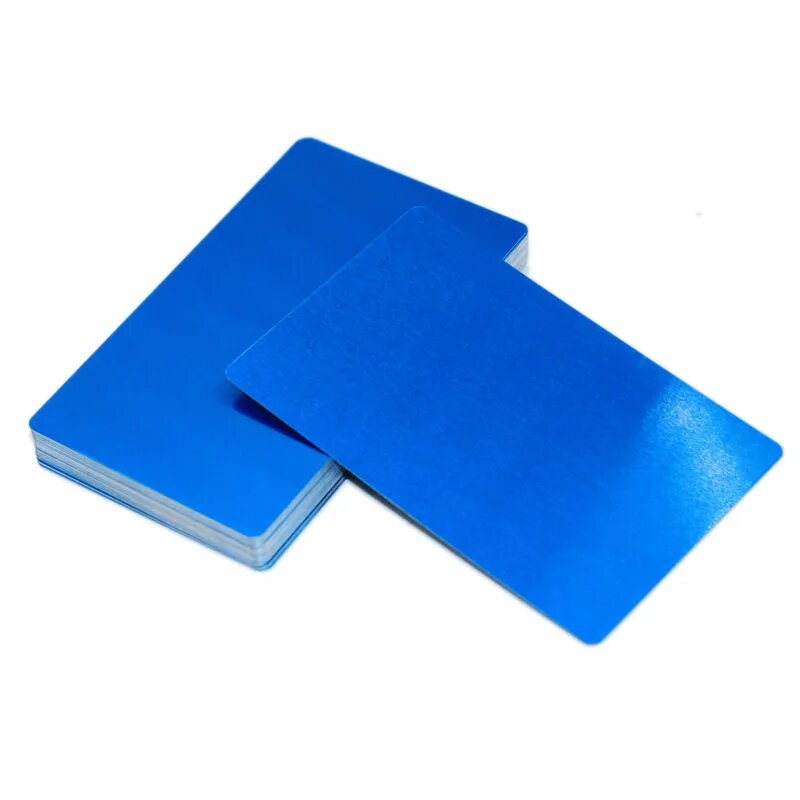 Металлические визитные карточки из алюминия 50 шт. Синий, Blue