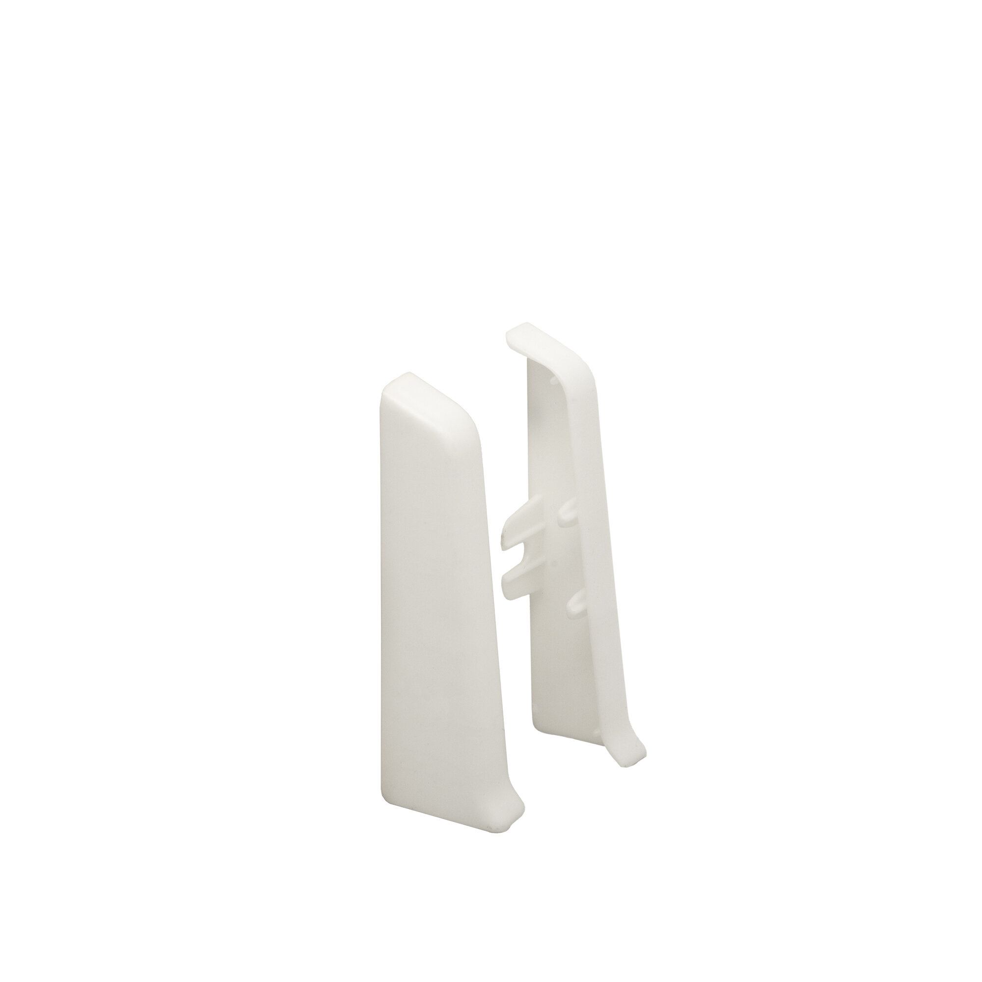 Заглушка для плинтуса ПВХ Деконика 21х55 мм 001-G белый глянцевый, 2 шт.