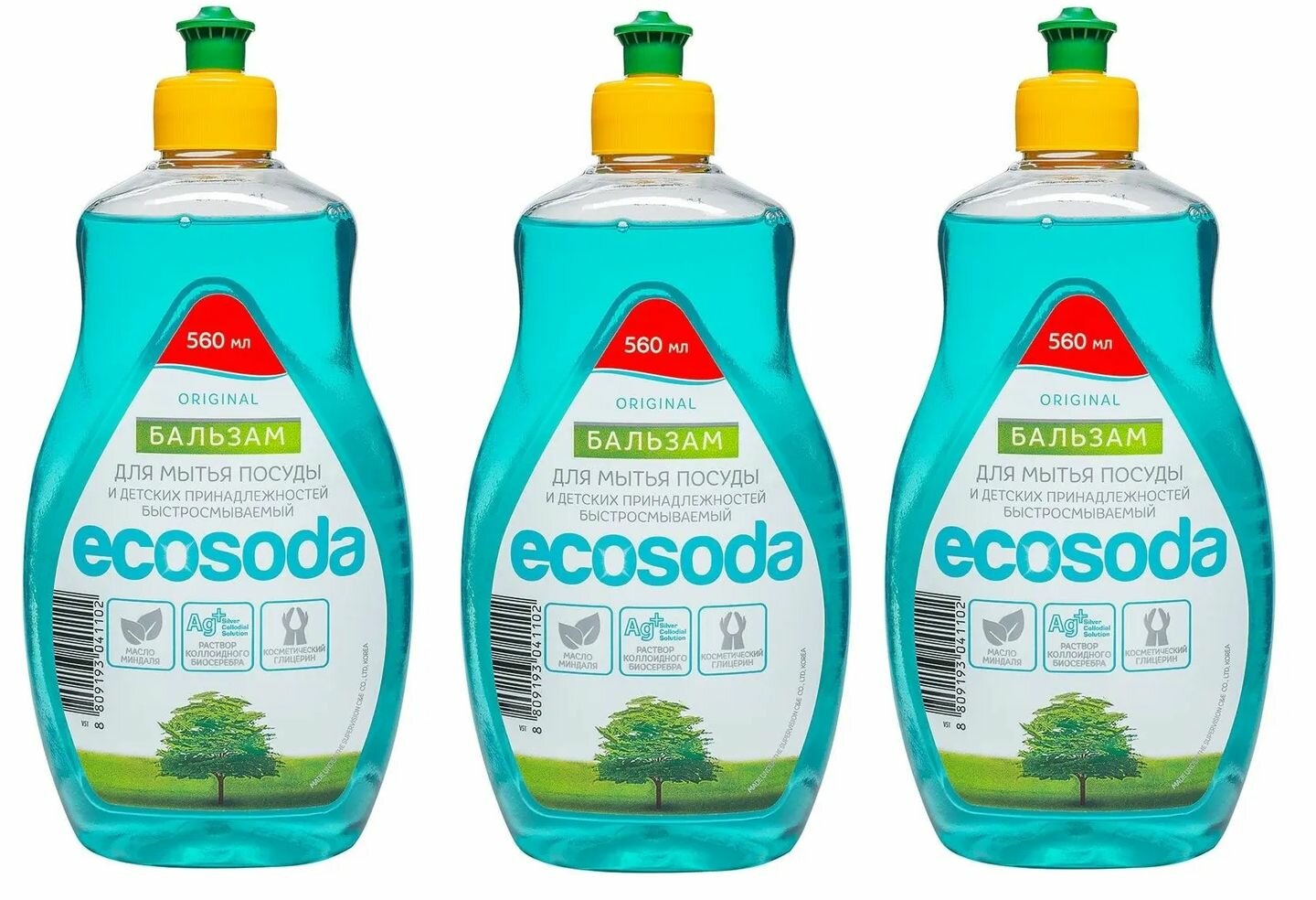 Mama Ultimate Бальзам для мытья посуды Ecosoda, 560 мл, 3 уп.