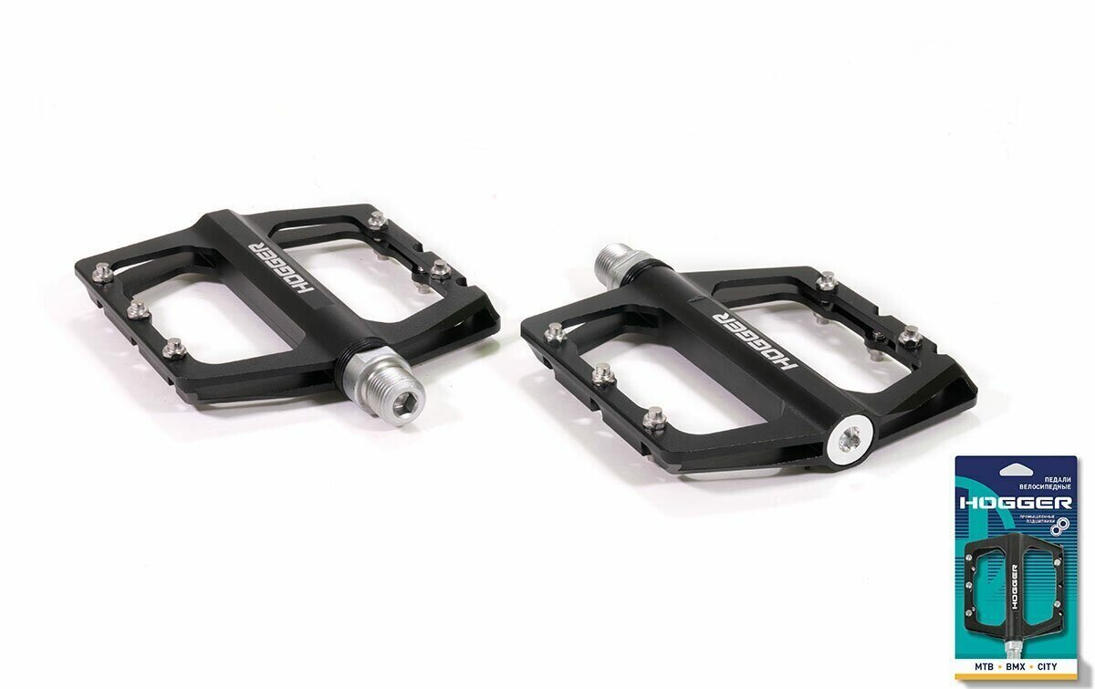 Педали Hogger Platform Алюминиевые, 112X101Мм, Резьба 9/16, Цвет черный