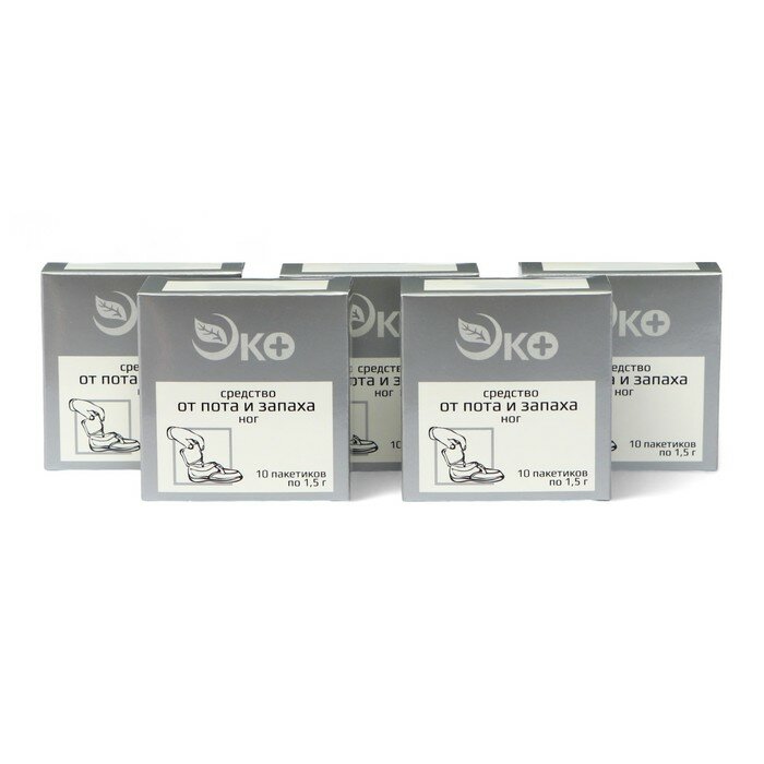 Средство от пота и запаха ног Экотекс, 10 пакетиков по 1.5 г, 5 наборов