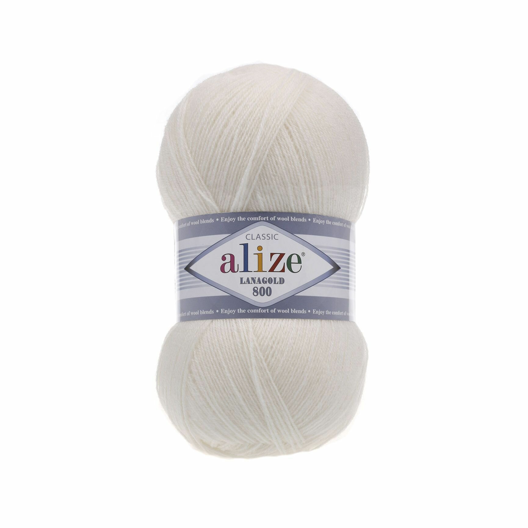 Пряжа Ланаголд 800 Alize (Lanagold 800) упаковка 5 мотков 100 г 800 м. 49% шерсть 51% акрил цвет 450 жемчужный