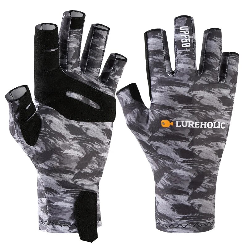 Рыболовные перчатки LUREHOLIC Dark Grey