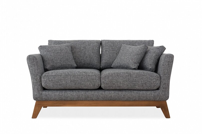 Прямой диван тахта Дублин 2 нераскладной Серый Рогожка, 140х81х78 см