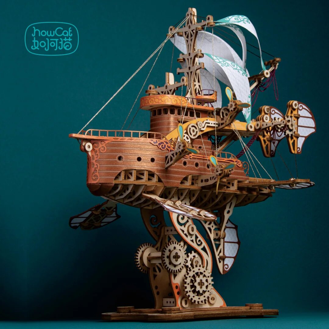 Деревянный 3D пазл "Космический корабль" METAL OCEAN