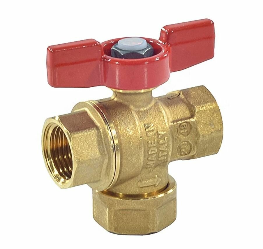 Кран-фильтр шаровой латунь Ду 15 ВР полнопроходной бабочка Giacomini R701FY023