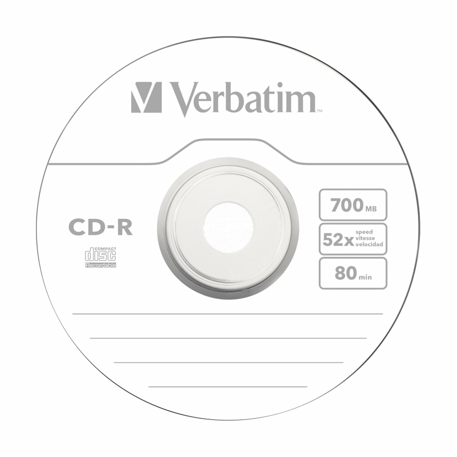 Диск CD-R VERBATIM DataLife, 700 Мб 52x Bulk (термоусадка без шпиля), комплект 50 шт, 43787