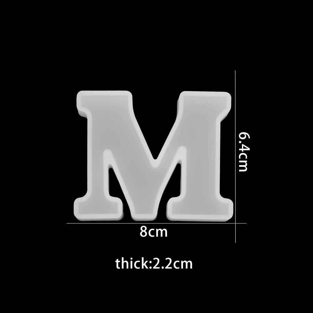 Силиконовая форма для литья буква M, 8x6.4x2.2 см