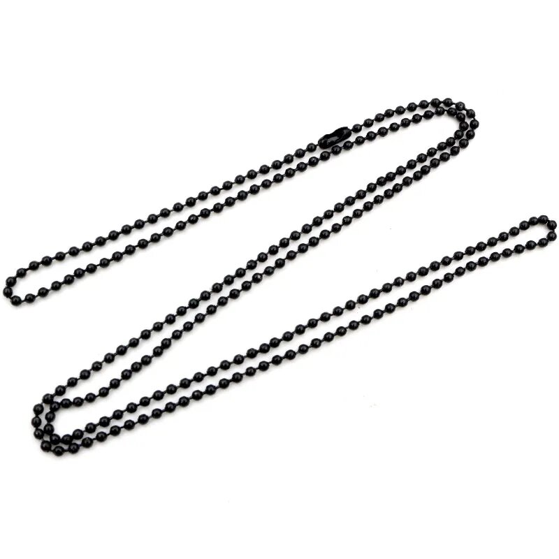 5 шт. шариковые цепочки из металла Wadsfred Cabos для подвесок 65 см Серый, 1.5 mm, Черный, Black