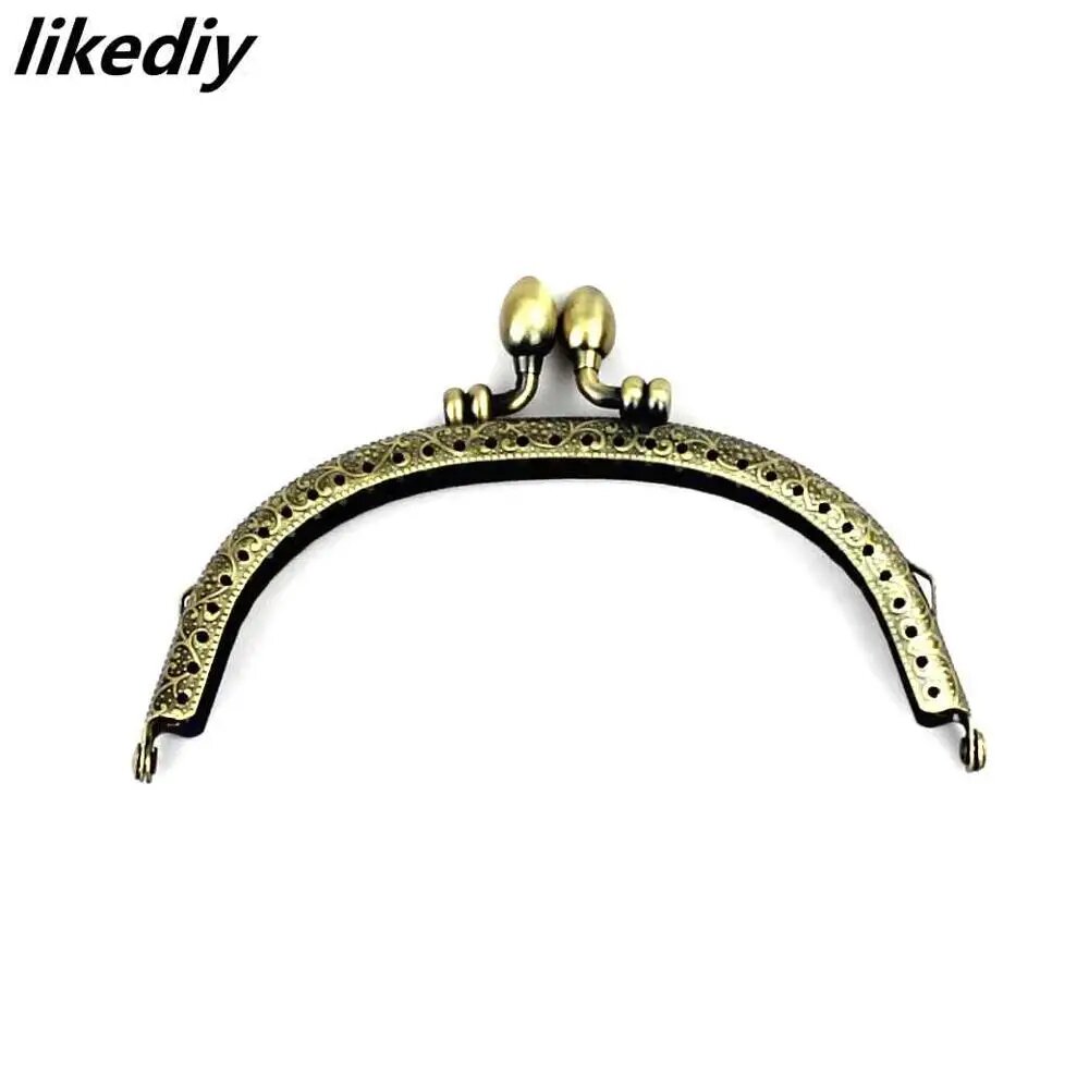 2 шт./лот, 12,5 см, антикварная бронзовая/серебряная металлическая рамка-застежка для сумки, ручка для сумки, для самостоятельного изготовления, аксессуары для сумок Antique bronze