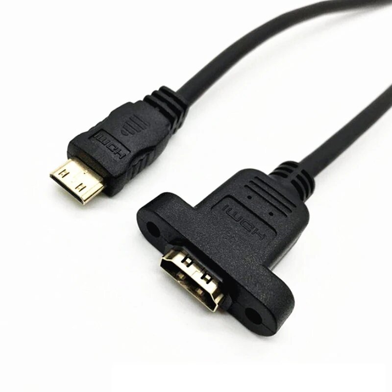 Mini HDMI - HDMI удлинитель, 30 см, черный