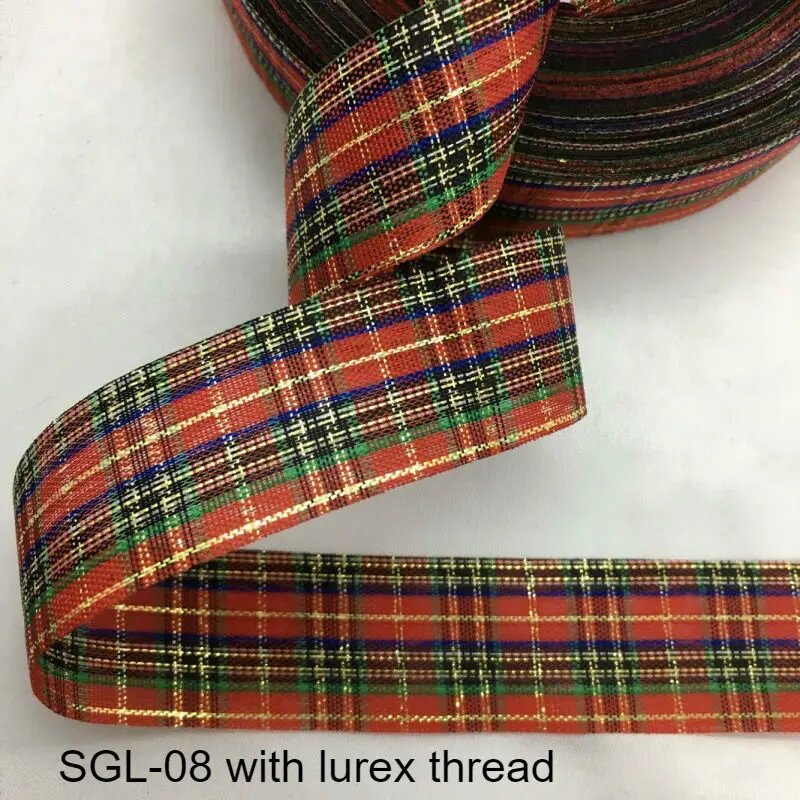 Лента в клетку, шотландская ткань, 10 лет, 2,5 см для ручной работы, сделай сам, подарок, цветочная упаковка, свадебный рождественский венок, деко