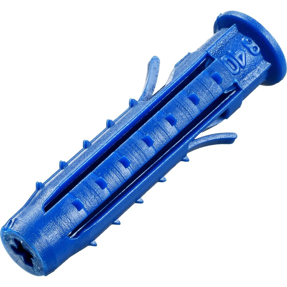 Четырехраспорный универсальный дюбель Tech-Krep Чапай 8x40 мм, шипы+усы, полипропилен, 200 шт, пакет 154241, черный