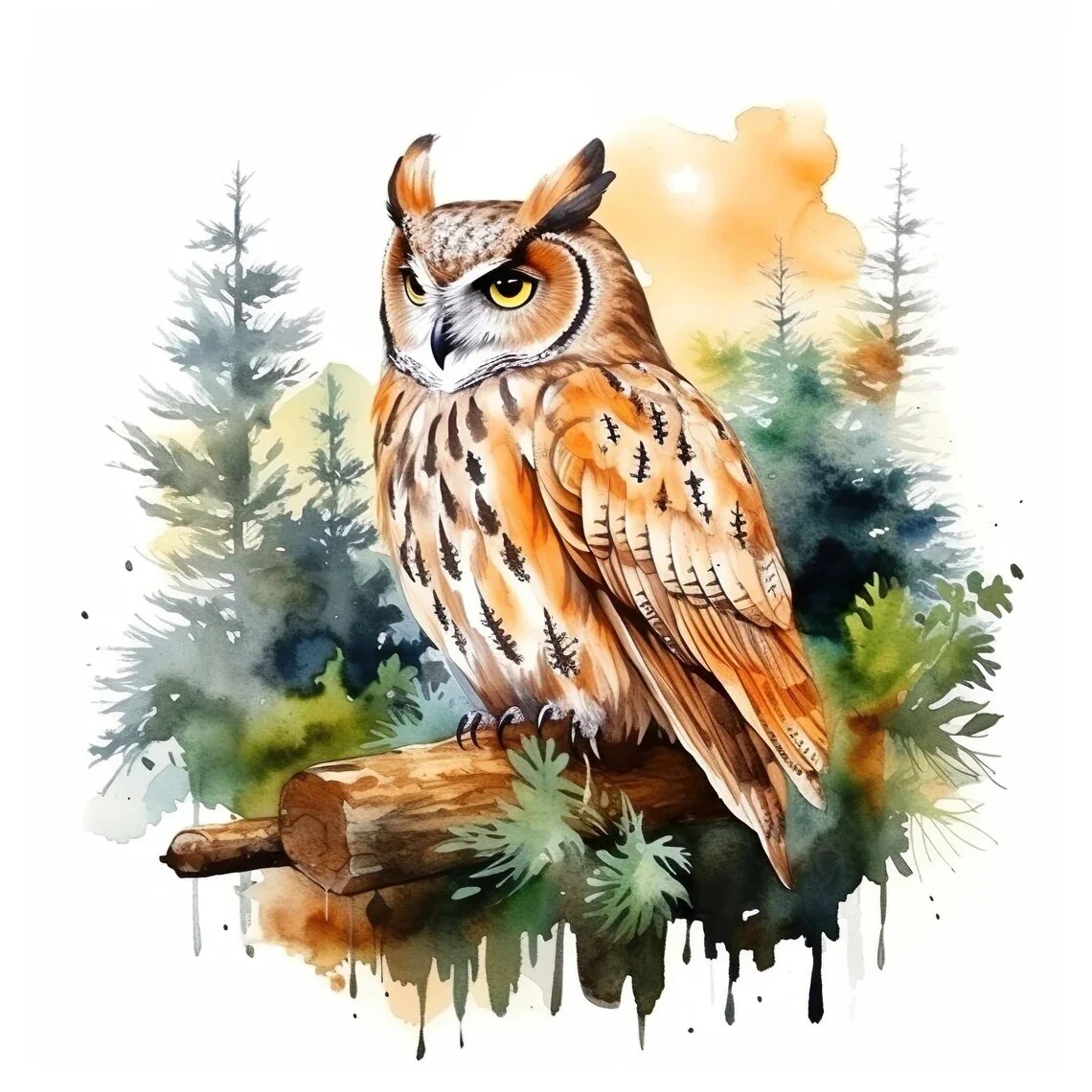 Акварельная наклейка «Красивые совы», водонепроницаемая наклейка на стену дома, используется для стены, ванной комнаты, шкафа, двери, туалета, автомобиля, ноутбука