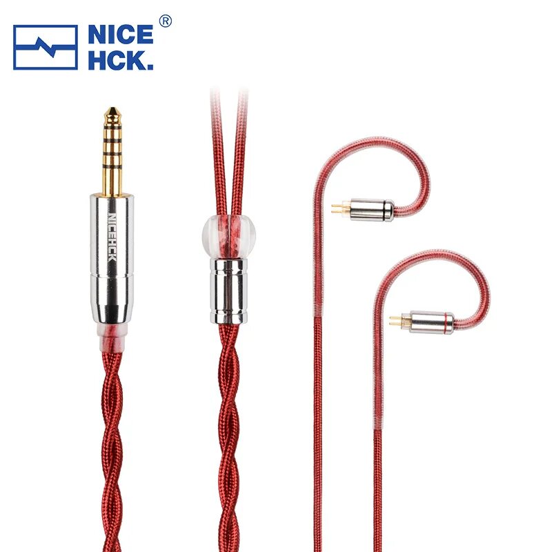 NICEHCK RedAg 4N Серебряный аудиокабель для наушников 3.5mm With QDC
