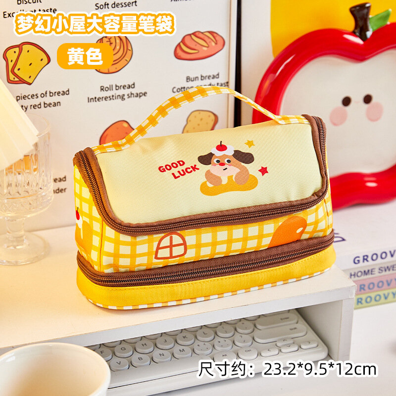 Милый маленький домик пенал большой вместимости, высокая эстетика, многофункциональная водонепроницаемая коробка для ручек, уникальный стиль для девочек