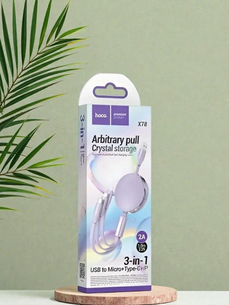 Кабель зарядки и передачи данных hoco X78 Type-A to Type-C/8pin/micro USB