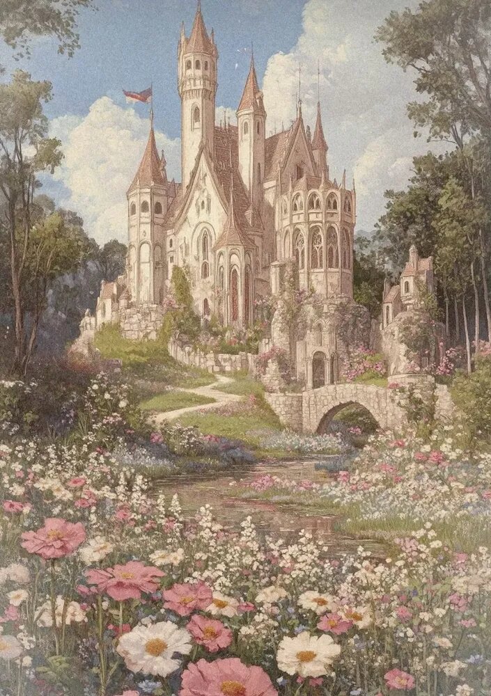 Алмазная Картина "Великолепный Замок" 40х50 См Алмазная Вышивка / Картина Стразами Подарков