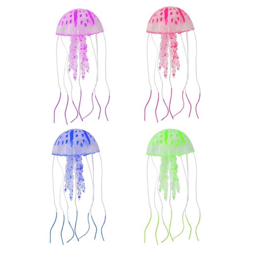 4 Шт Флуоресцентные Украшения Аквариума с Медузами для Больших Средних Маленьких Аквариумов Светящиеся Игрушки с Медузами для Аквариумов