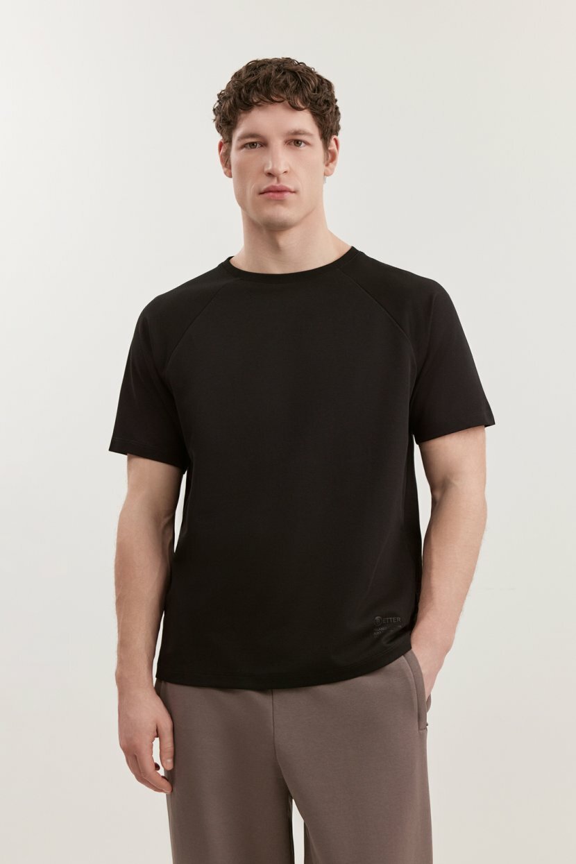 Футболка из плотного хлопкового интерлока Baon B7326013, размер: XXL, Черный