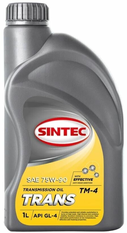 Масло SINTEC трансмиссионное TM4 GL-4 75W90, 1 литр TM4 GL-4 трансмисс. 1л 900359
