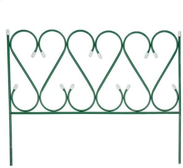 Ограждение декоративное, 54×340 см, 5 секций, металл, зелёное, «Изящный»