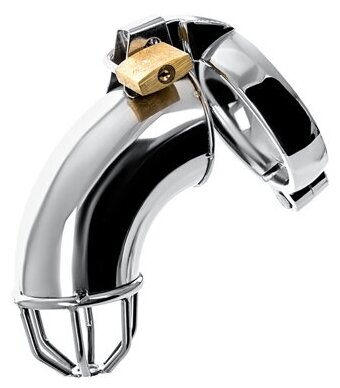 40573 ToyFa Metal Мужской пояс верности, серебристый. С тремя сменными кольцами