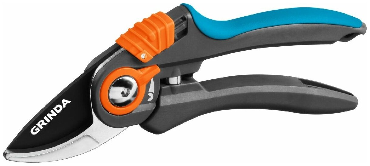 Плоскостной секатор GRINDA PROLine 210 мм с двухкомпонентными рукоятками и максимальным диаметром реза 18 мм