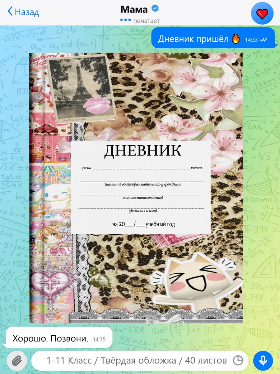 Школьный дневник с принтом y2k pinterest