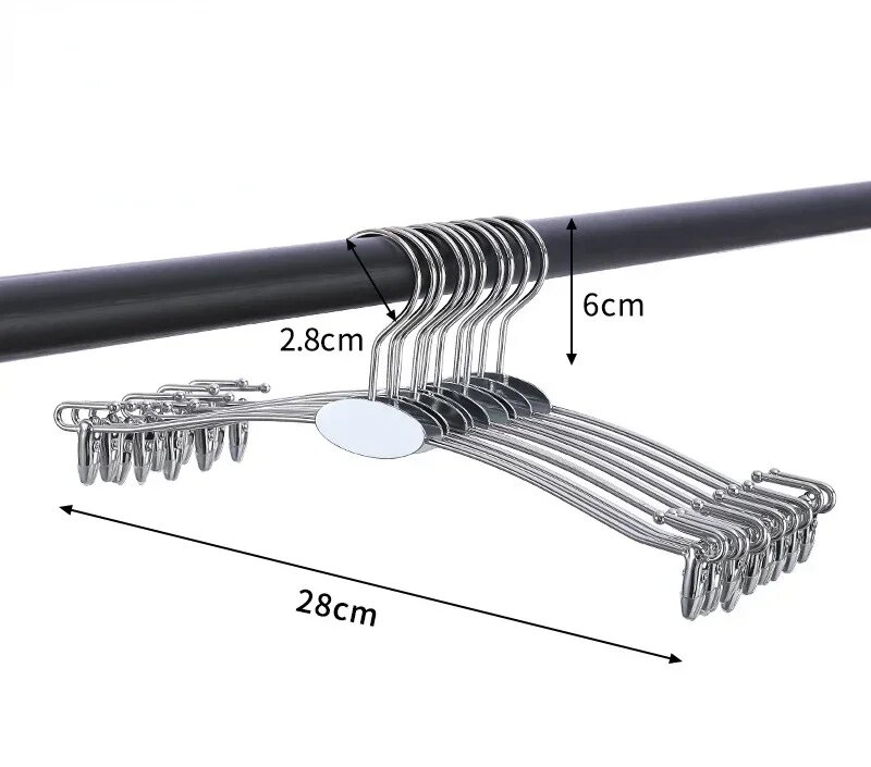 Металлические вешалки для нижнего белья 5/10 шт. 10pcs, Silver Pants Hanger