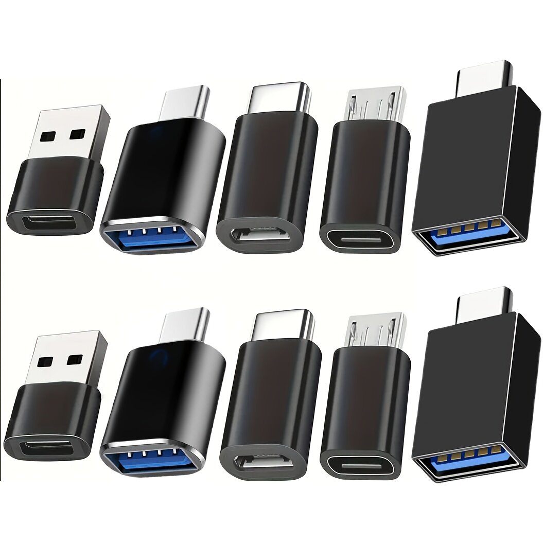 Переходник USB на Type-C, 10 шт, миниатюрный адаптер для подключения мыши и клавиатуры к компьютерам