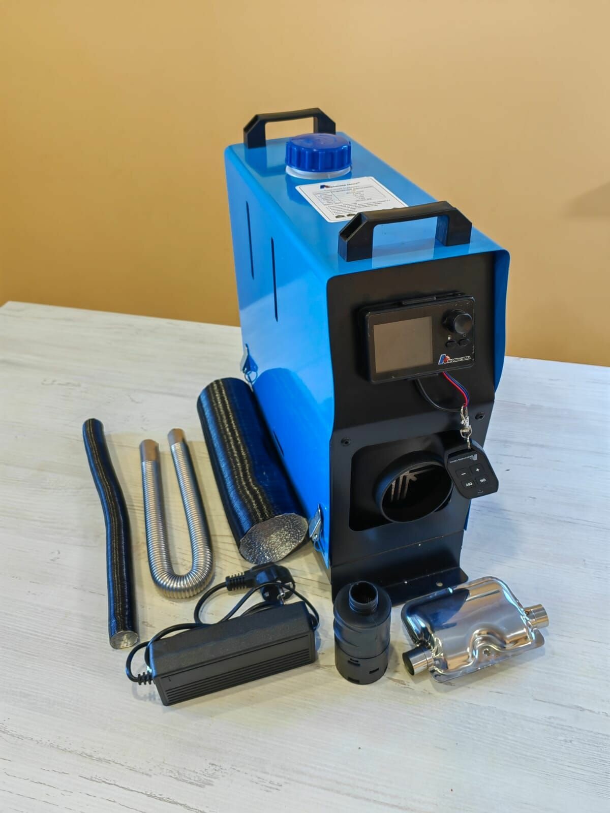 Автономный отопитель салона 5 кВт Автосила тепла 12/24/220V, переносной, вертикальный, узкий