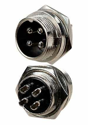 1-562-4, разъем MIC-16 4Pin, "штекер", металл на корпус