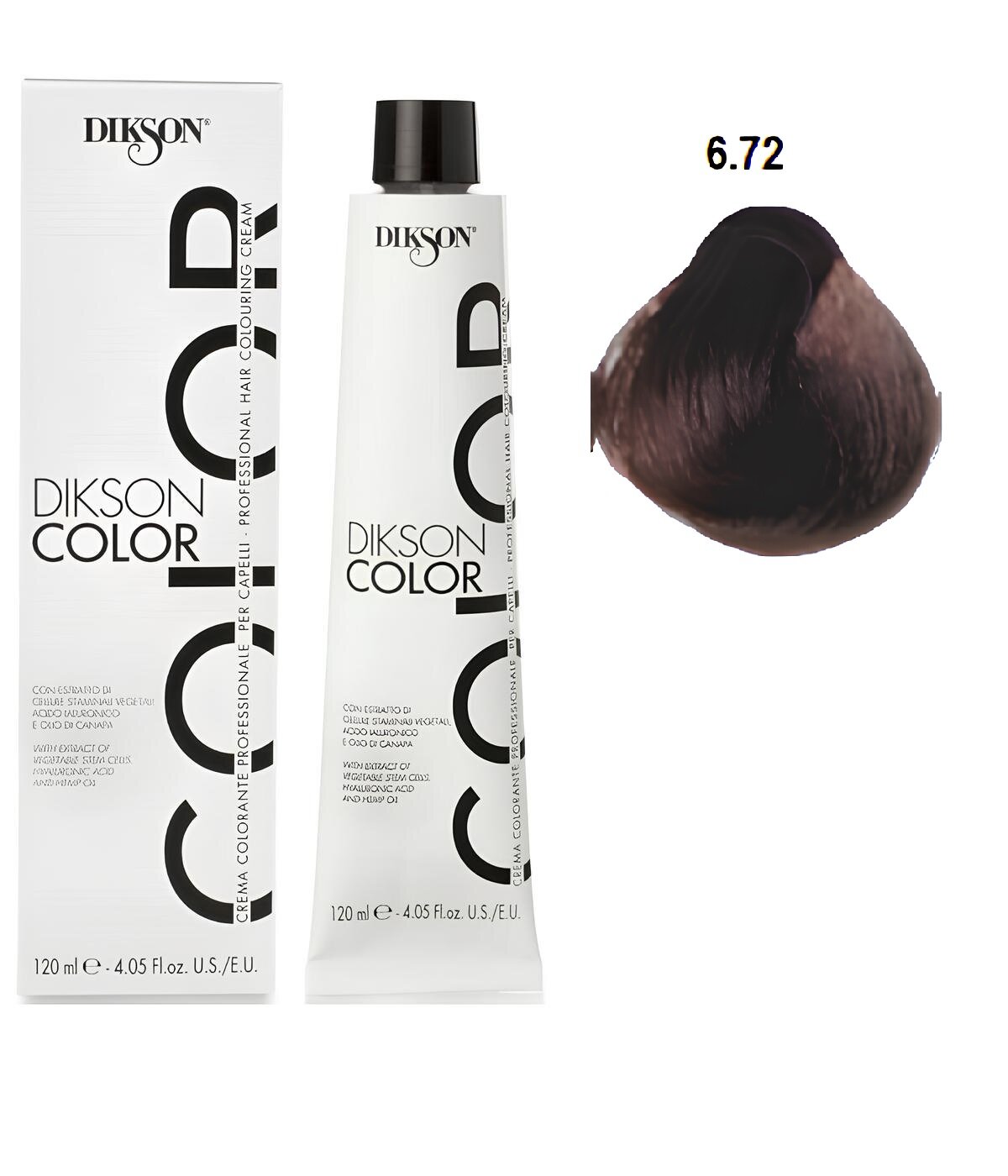 Краска для волос DC 6/72 тёмно-русый шоколадный Dikson Biondo Scuro Cioccolato, 120 мл