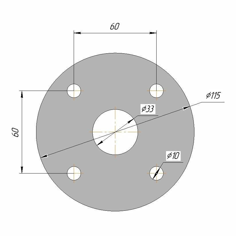 Фланец металлический ДУ25 - 5 мм (1 шт.), фланец круглый с отверстием
