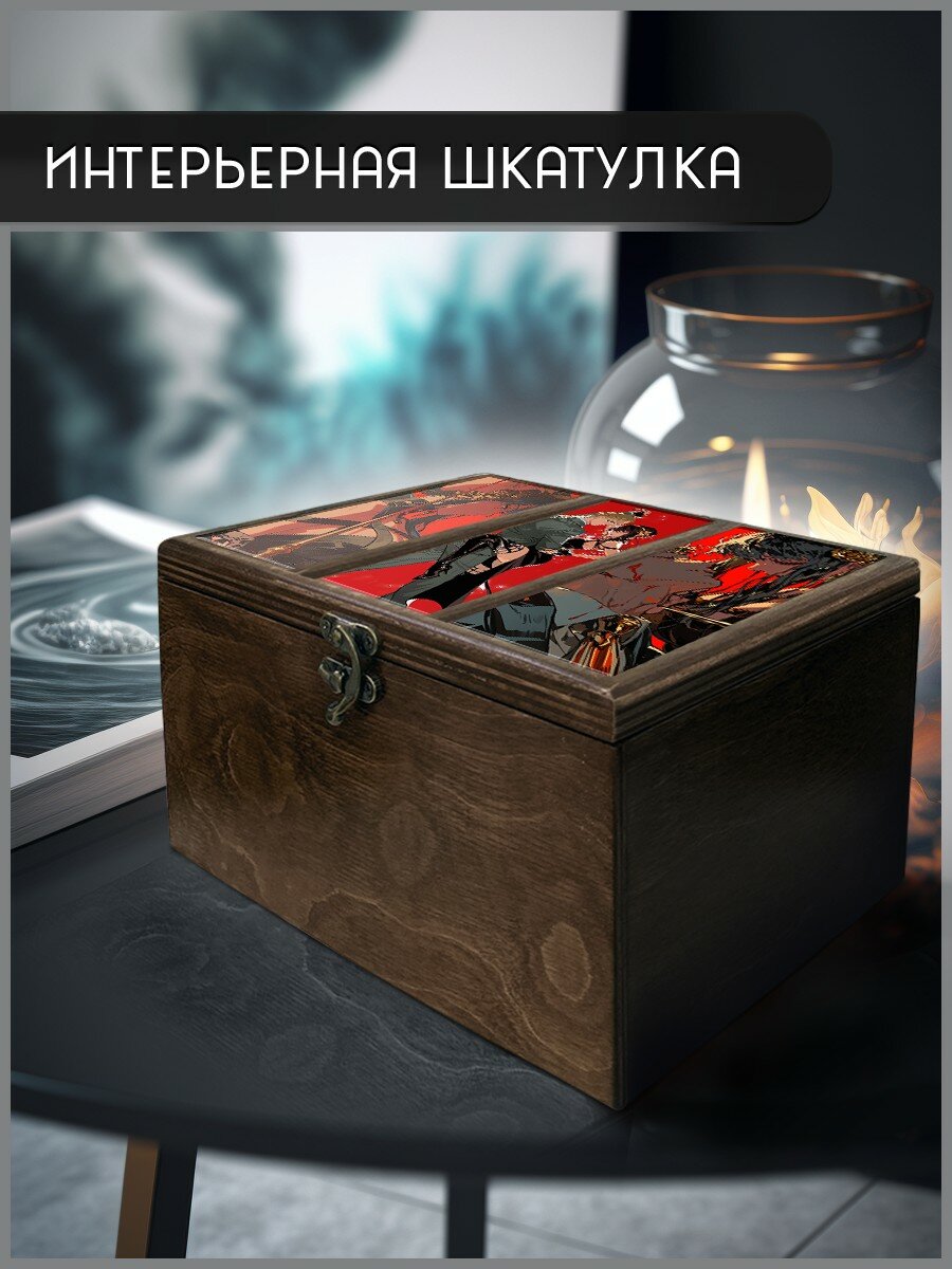 Шкатулка интерьерная "Тройная" для украшений универсальная 22x17x12 см аниме Spy x Family (Семья шпиона, Лойд, Йор, Форджер) - 2175