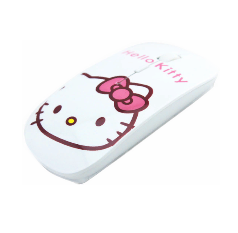 Тонкая беспроводная компьютерная мышь MyPads M154-170 белая hellokitty милый подарок на День Рождения, 8 Марта или Новый год девушке, девочке, ребенку, дочке, внучке, сестренке, подруге