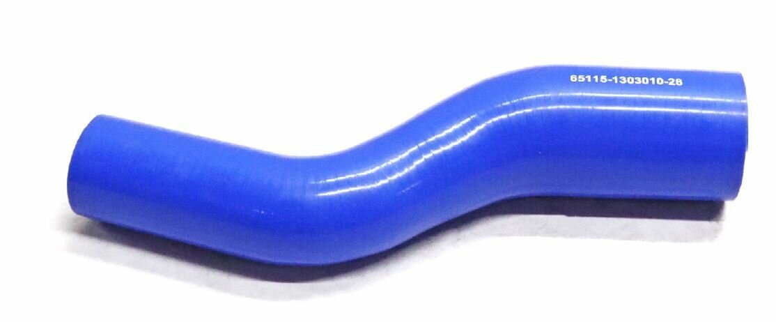 Патрубок радиатора верхний КАМАЗ, силикон, синий, армир. L330мм, d58/43мм. (HH016)