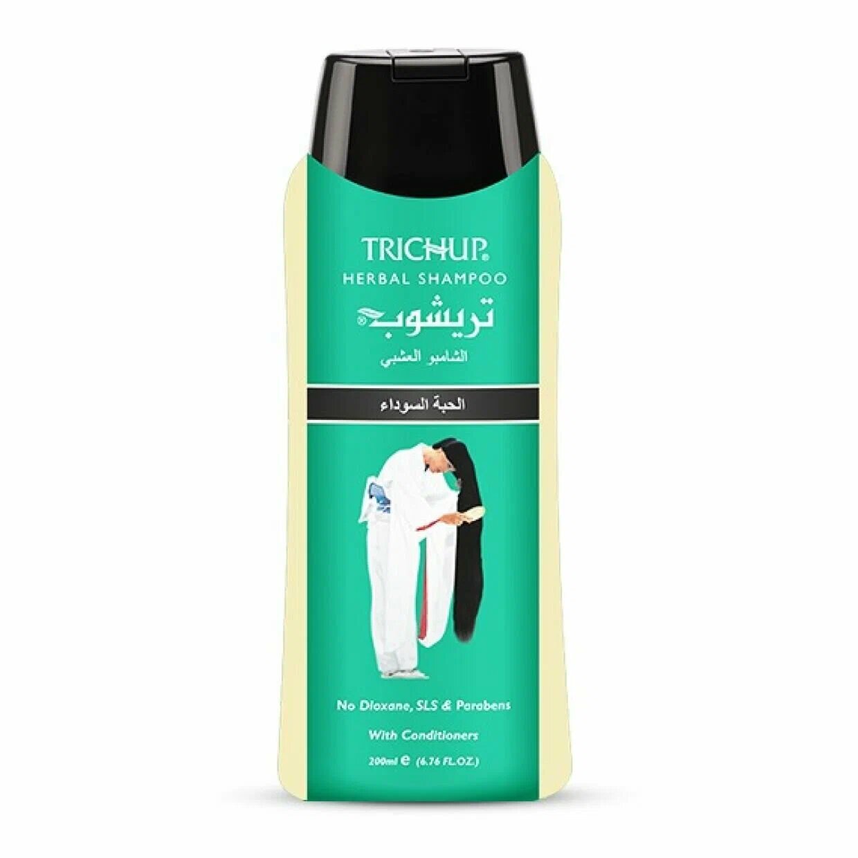 Trichup Herbal Shampoo BLACK SEEDS, Vasu (тричуп (тричап) шампунь на основе трав, черный тмин, Васу), 200 мл.