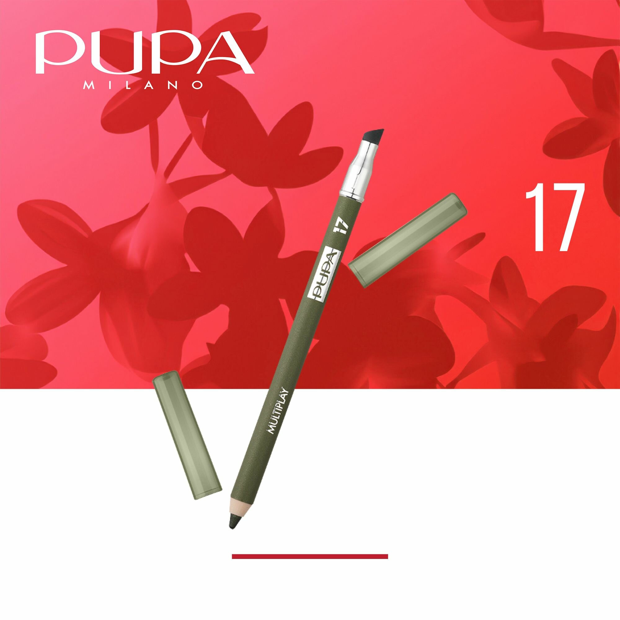 PUPA Карандаш для век с аппликатором Multiplay Eye Pencil тон 17 еловый зеленый