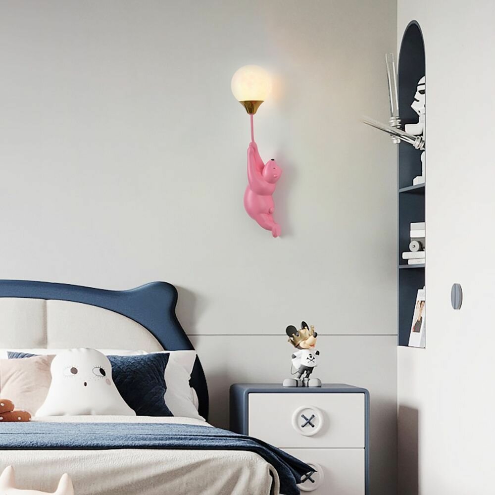 Бра, Настенный светильник BOWON Розовый медведь-сторона 36cm