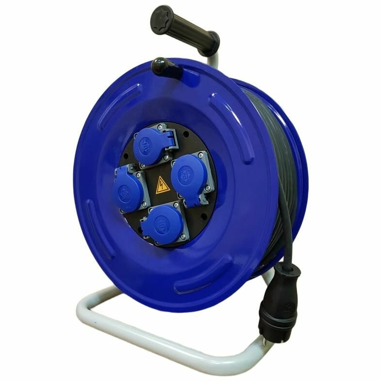 Удлинитель на металлической катушке BM3 30м КГ 3х2,5 3,5кВт 4х(2P+PE 220В 16А IP44) У1С-4-30