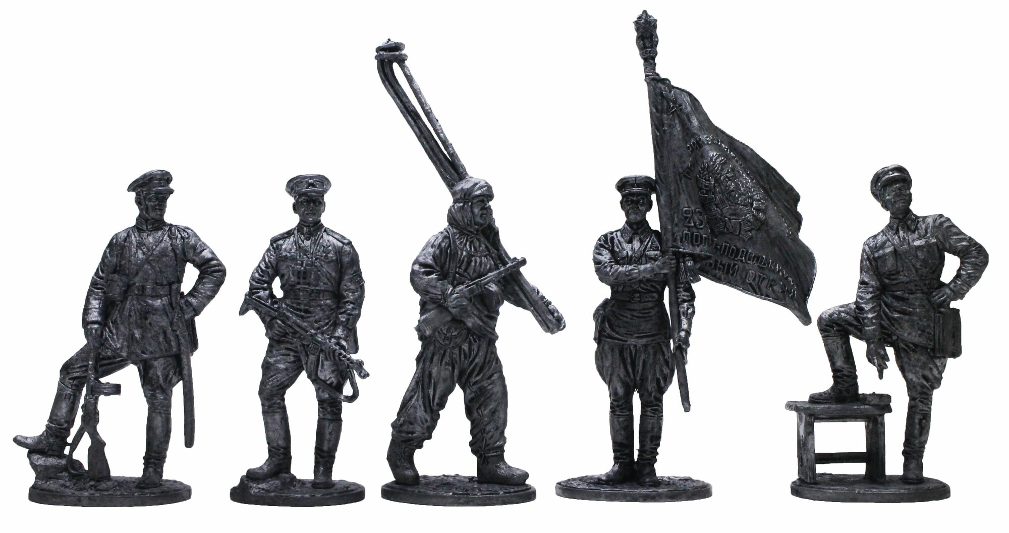 "Вторая мировая война, Красная Армия" №10ЕК (5 н/к) набор оловянных солдатиков некрашеных в картонной коробке