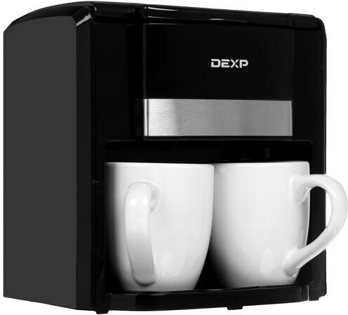 Кофеварка капельная DEXP DCM-0500, автоотключение, для фильтр-кофе, 500 Вт, черная